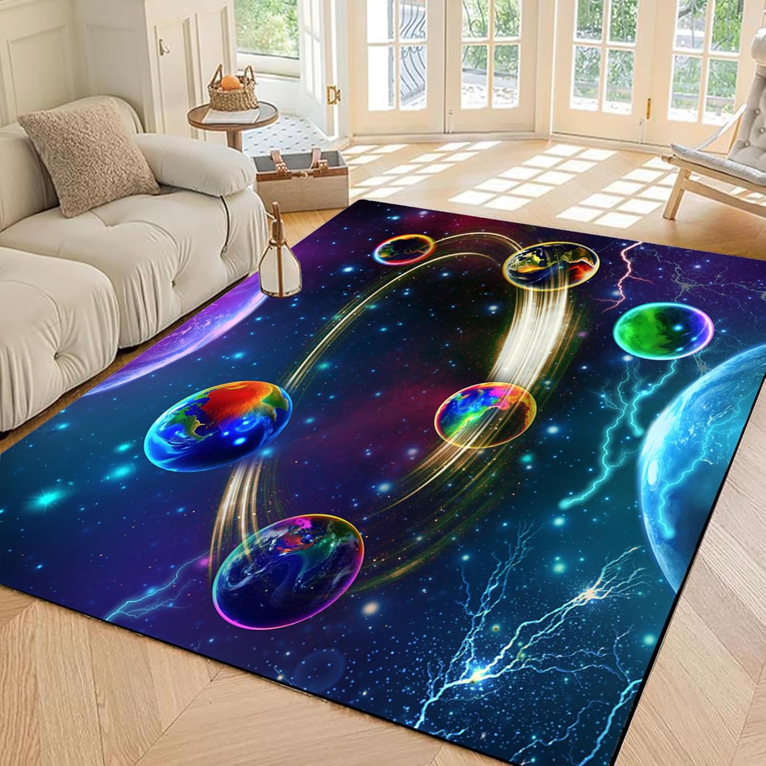 Amazon.com: EDGZKO Outer Space Rugs for Boys Bedroom 5x7 Universe ...