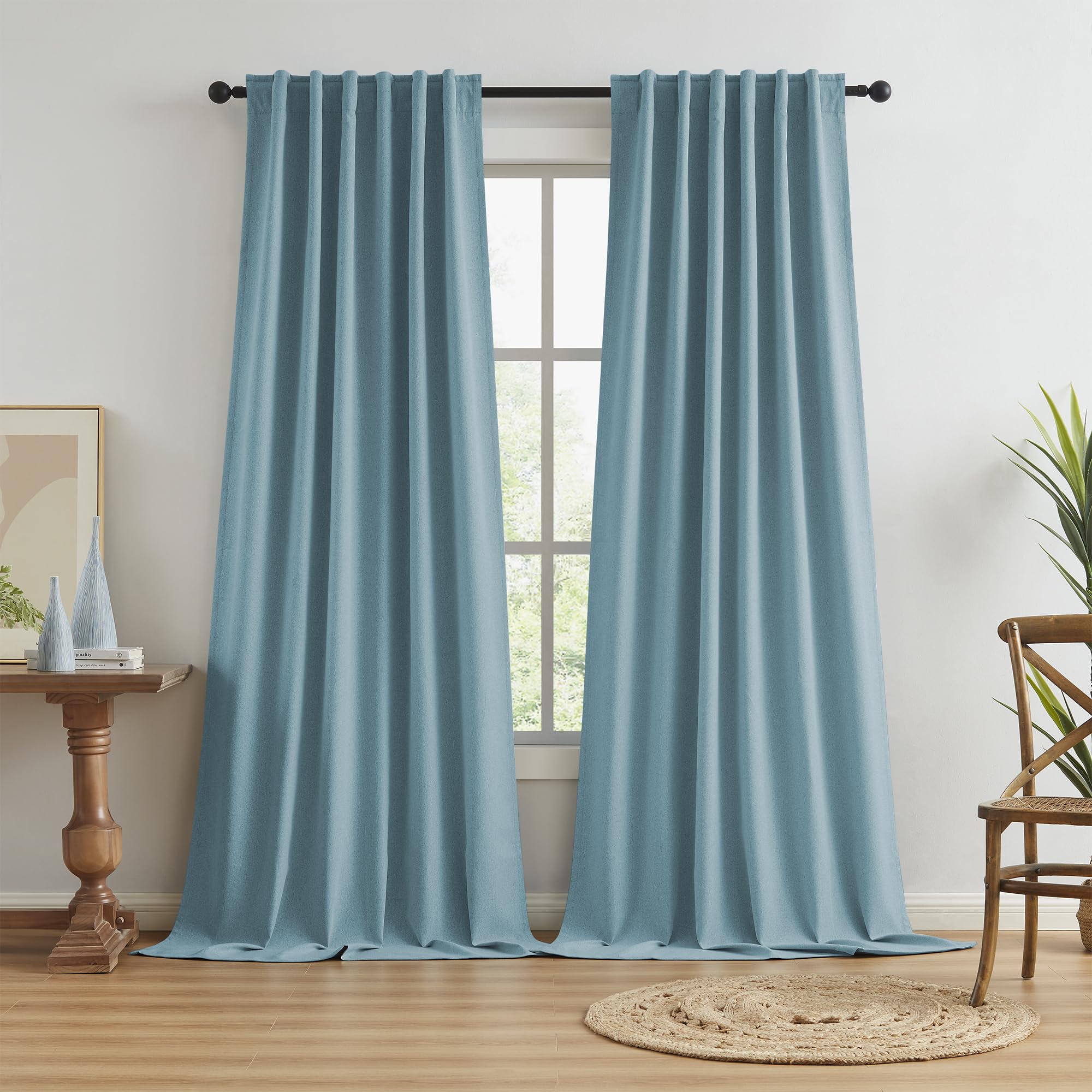 Amazon.com: KEQIAOSUOCAI Extra Long 108 Inch Full Blackout Curtains for ...