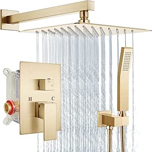Aolemi Shower Faucet Set Rain Shower System with Handheld Spray Bathroom Shower Combo Rough-in ...