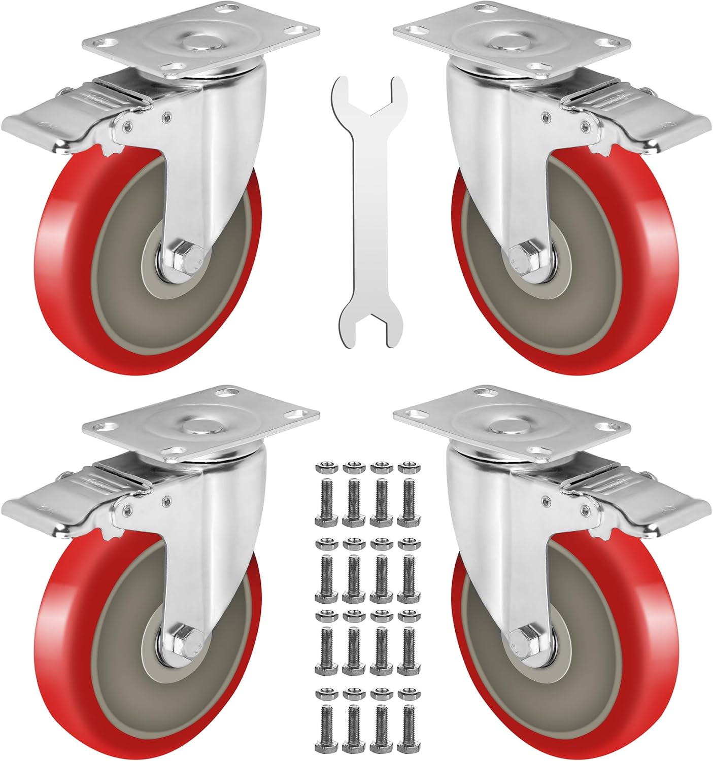 3 Inch Caster Wheels Heavy Duty Casters Set of 4 (1800lbs Load Capacity ...