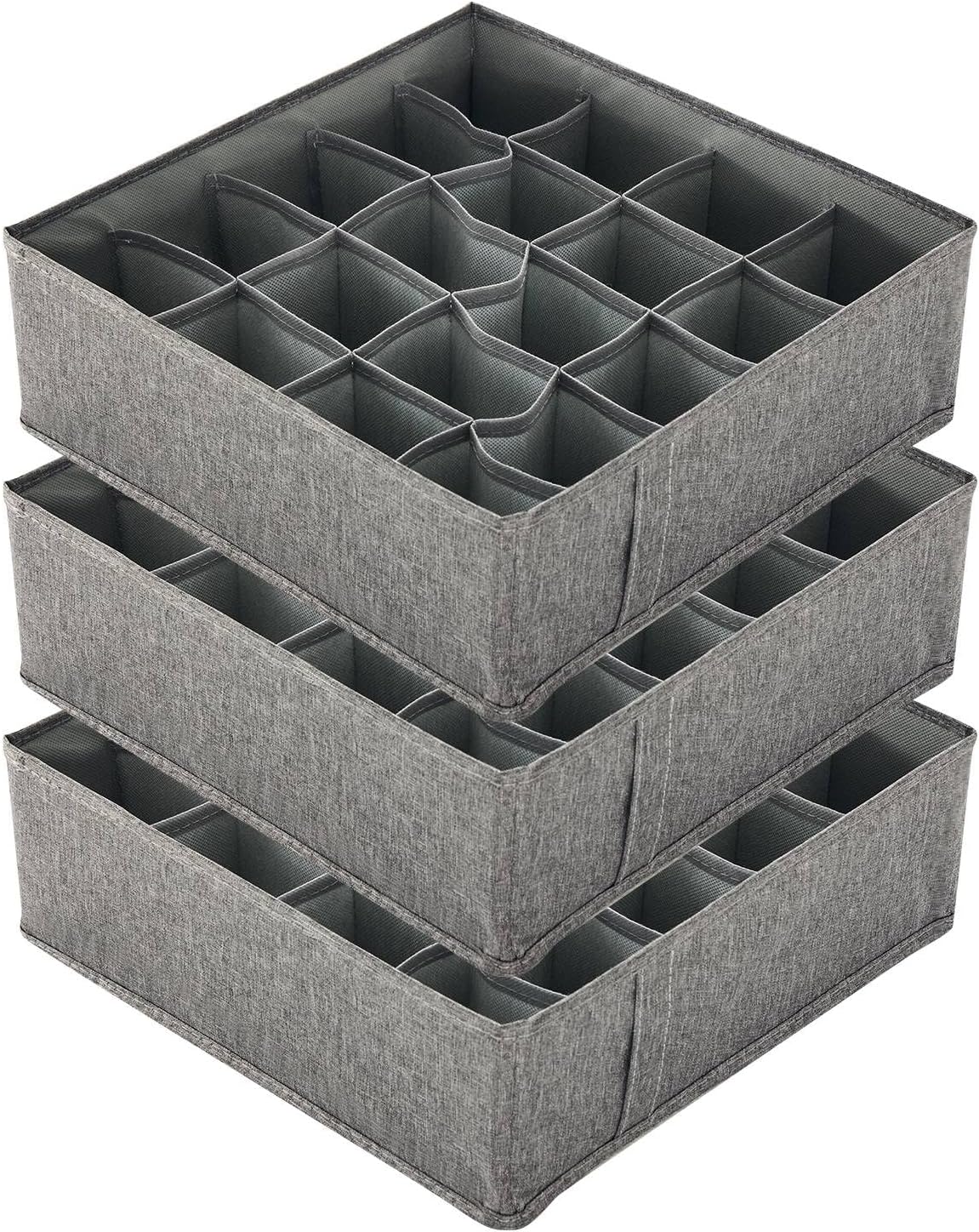 Amazon.com: Tuza 3 Pack Sock Drawer Organizer Divider, 60 Cell Foldable ...