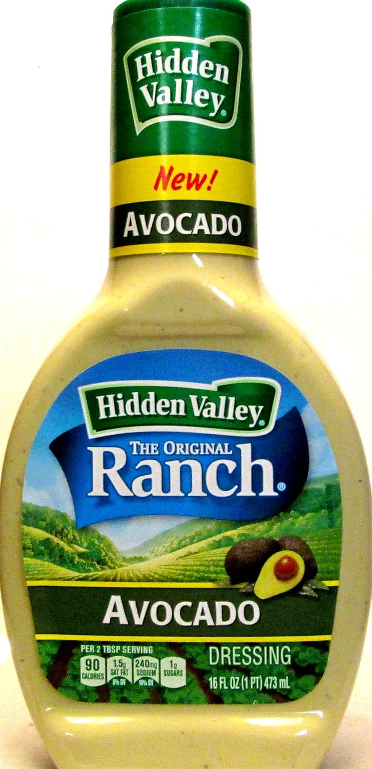 Amazon.com : Hidden Valley, Ranch Dressing, Avocado, 16 Ounce Bottle ...