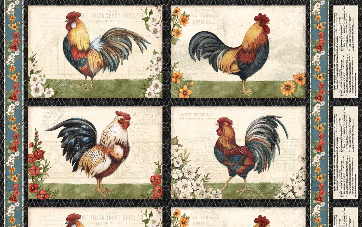 Amazon.com: Wilmington Garden Gate Roosters 39810 194 Rooster Placemat ...