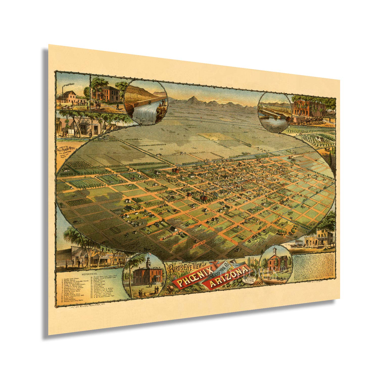 Phoenix Historical Road Map Phoenix Map Hi Res Stock Photography And