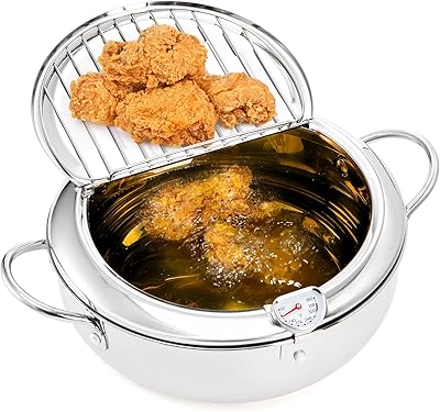 Amazon.com: cuomaop Deep Fryer Pot, 304 Stainless Steel Japanese Frying ...