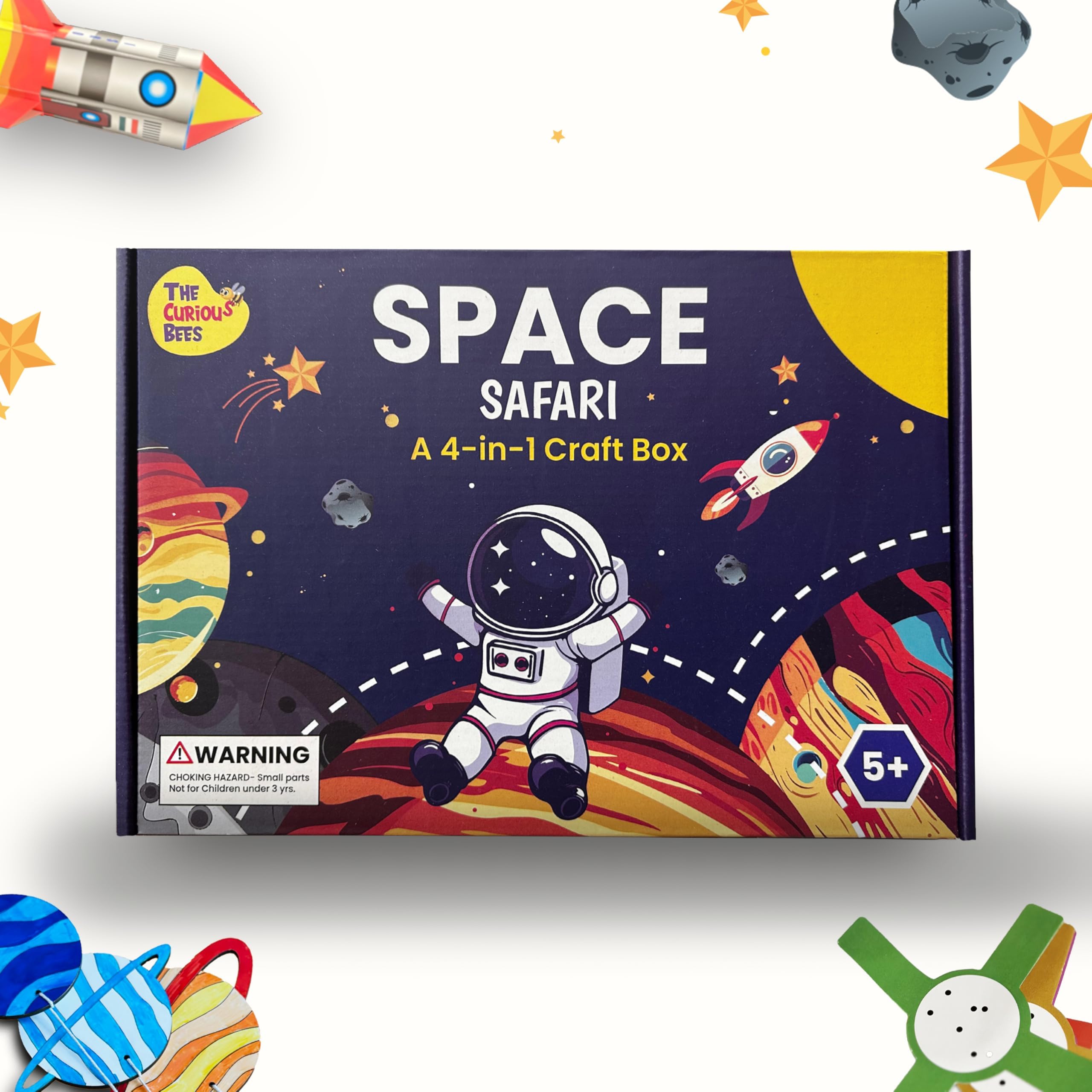 The Curious Bees Space Safari 4-in-1 Craft Box for Kids | Solar System ...