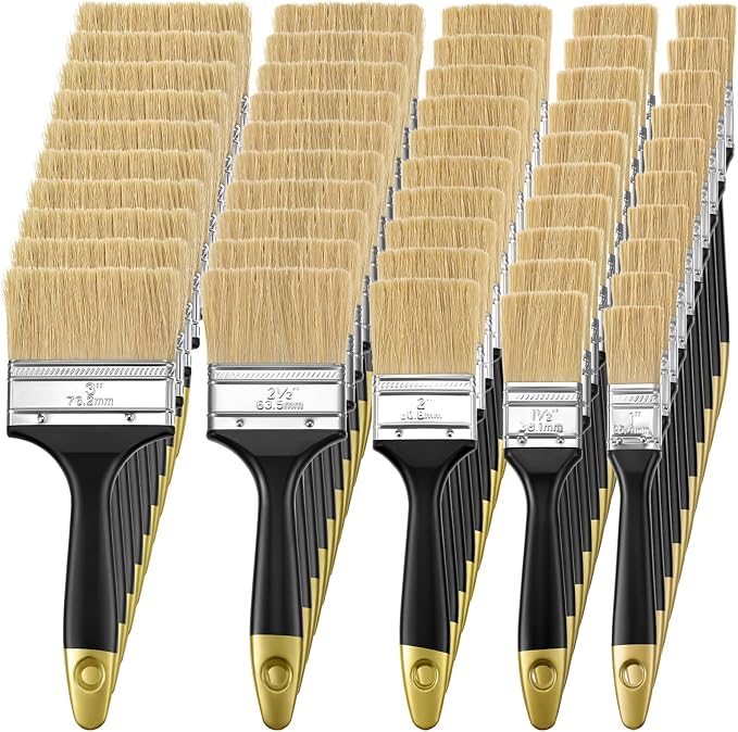 Amazon.com: Yaomiao 100 Pcs Paint Brushes Bulk in Assorted Sizes ...