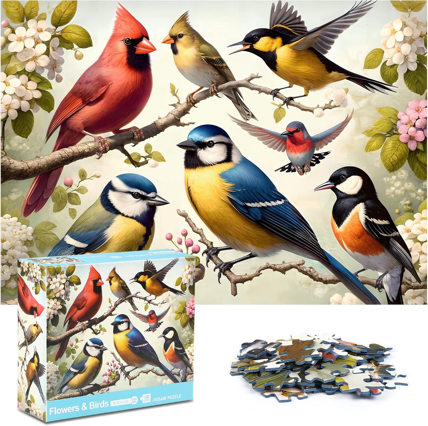 Amazon.com: crowm Jigsaw Puzzle for Adults 1000 Pieces - Birds On ...