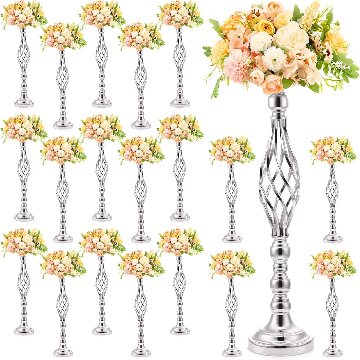 Amazon.com: Rtteri 20 Pcs Large Wedding Centerpiece Table Decorations Tall Metal Flower ...