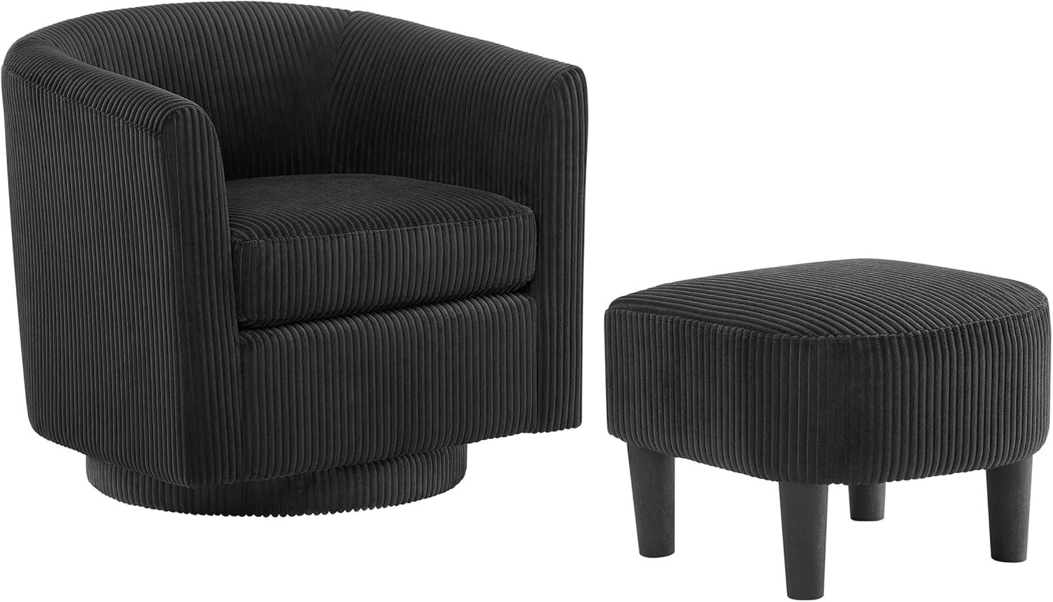 Amazon.com: Swivel Accent Chair with Ottoman, Modern Upholstered Tufted ...