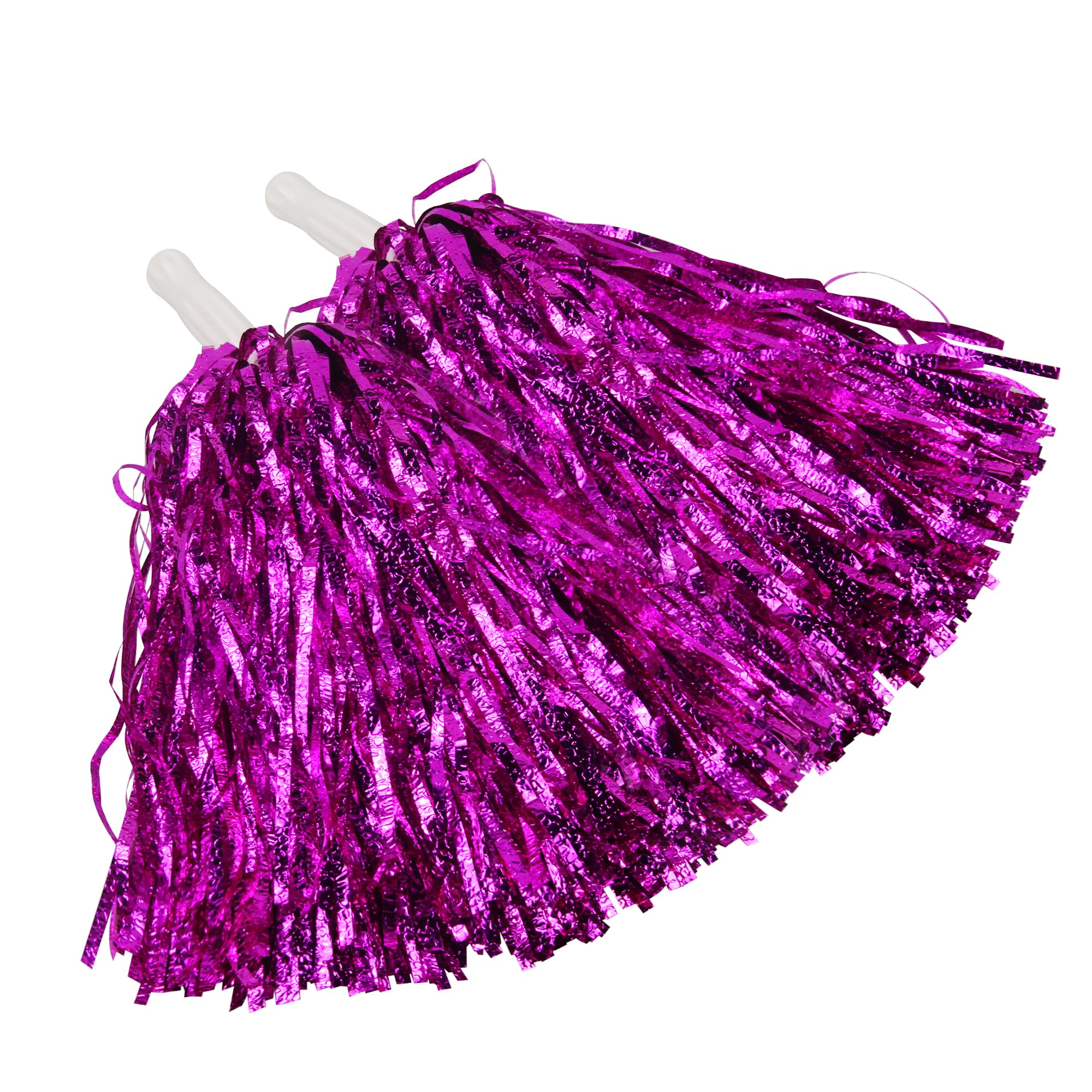 Snapklik.com : Hooshing 12PCS Hot Pink Pom Poms Cheerleading Metallic Foil