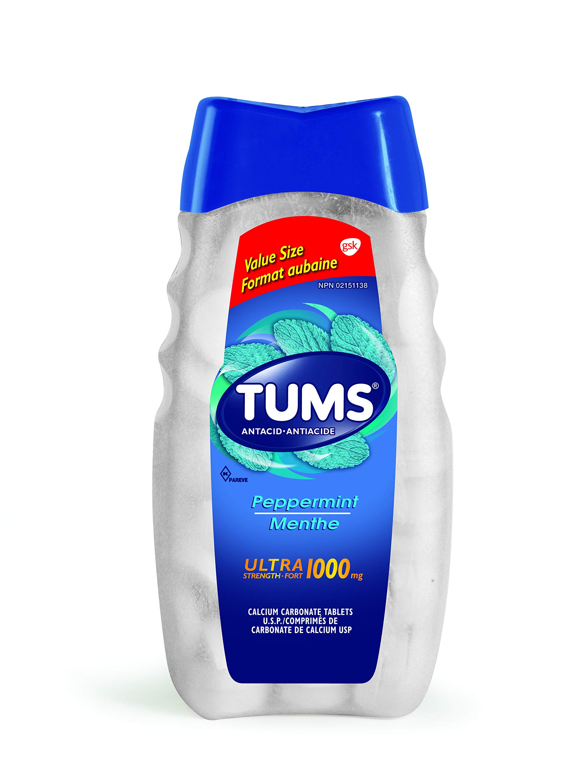 Tums Ultra Strength Antacid for Heartburn Relief, Peppermint, 160 Count ...