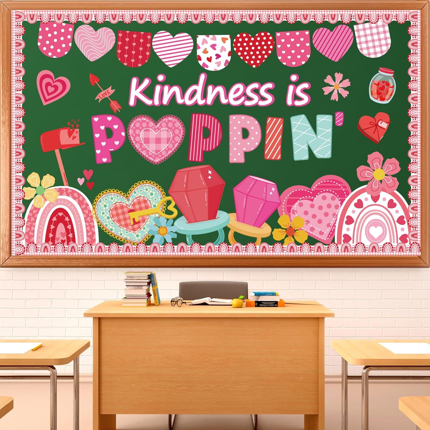 Amazon.com: Valentines Day Bulletin Board Decorations - Shejdgart Happy ...