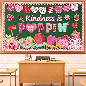 Amazon.com: Valentines Day Bulletin Board Decorations - Shejdgart Happy ...