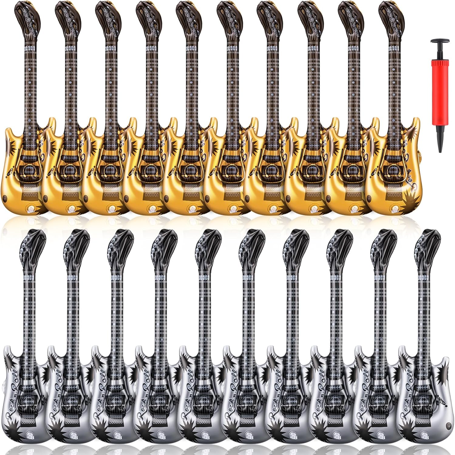 Amazon.com: LaRandom 20 Pcs Inflatable Guitars 21 Inch Blow up Guitar ...