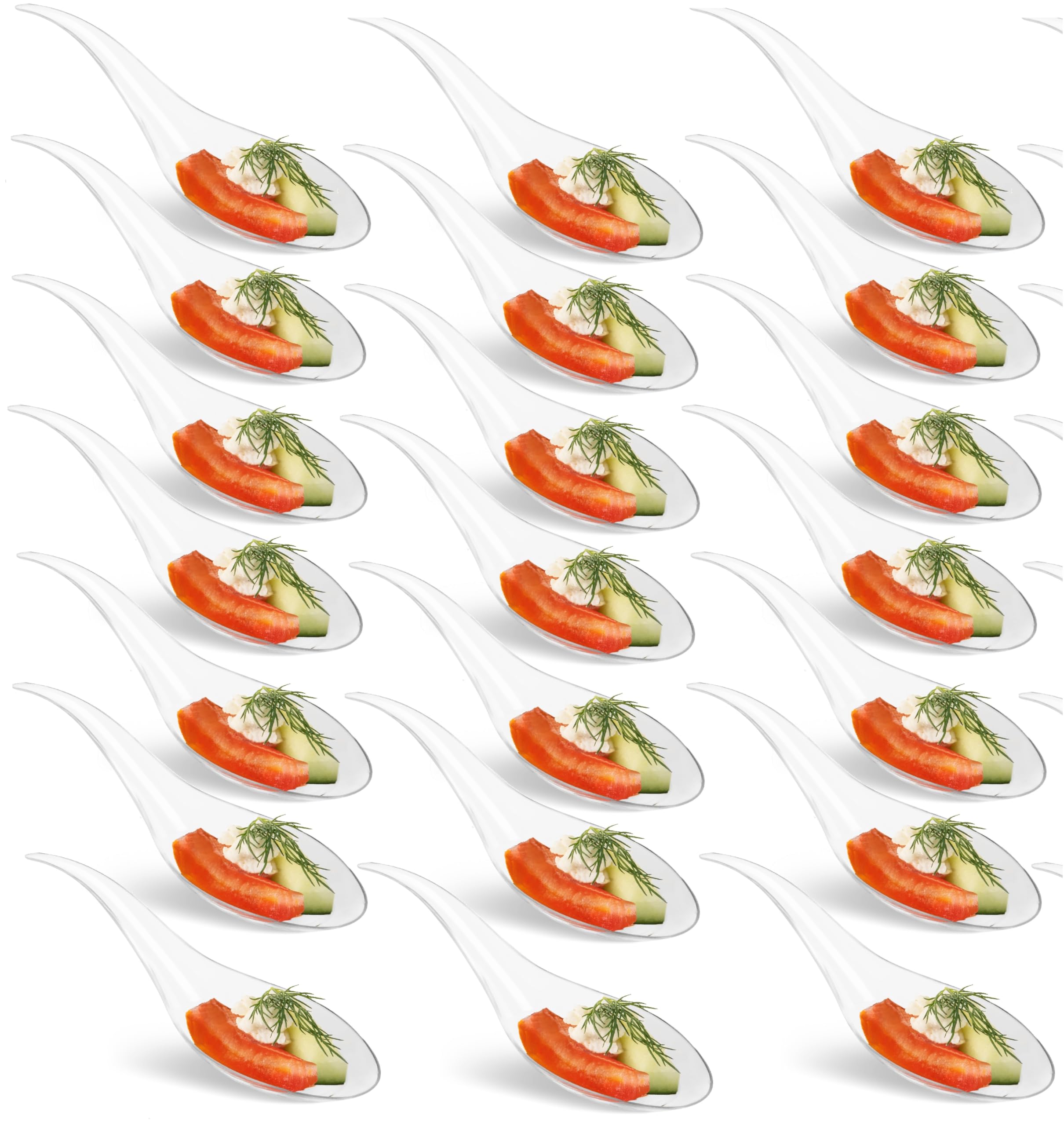 Amazon.com: LSR LORESO 250 Pcs Mini Appetizer Wave Spoon - Clear Platic ...