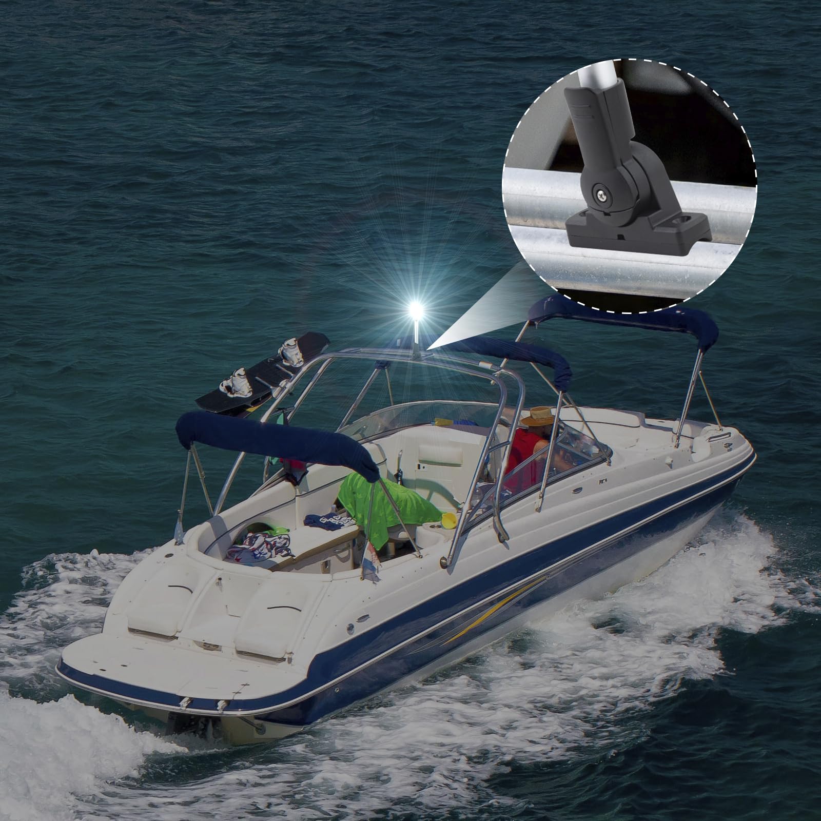 Snapklik.com : CLGMarine Bimini Light For Pontoon Boat - All Round LED ...