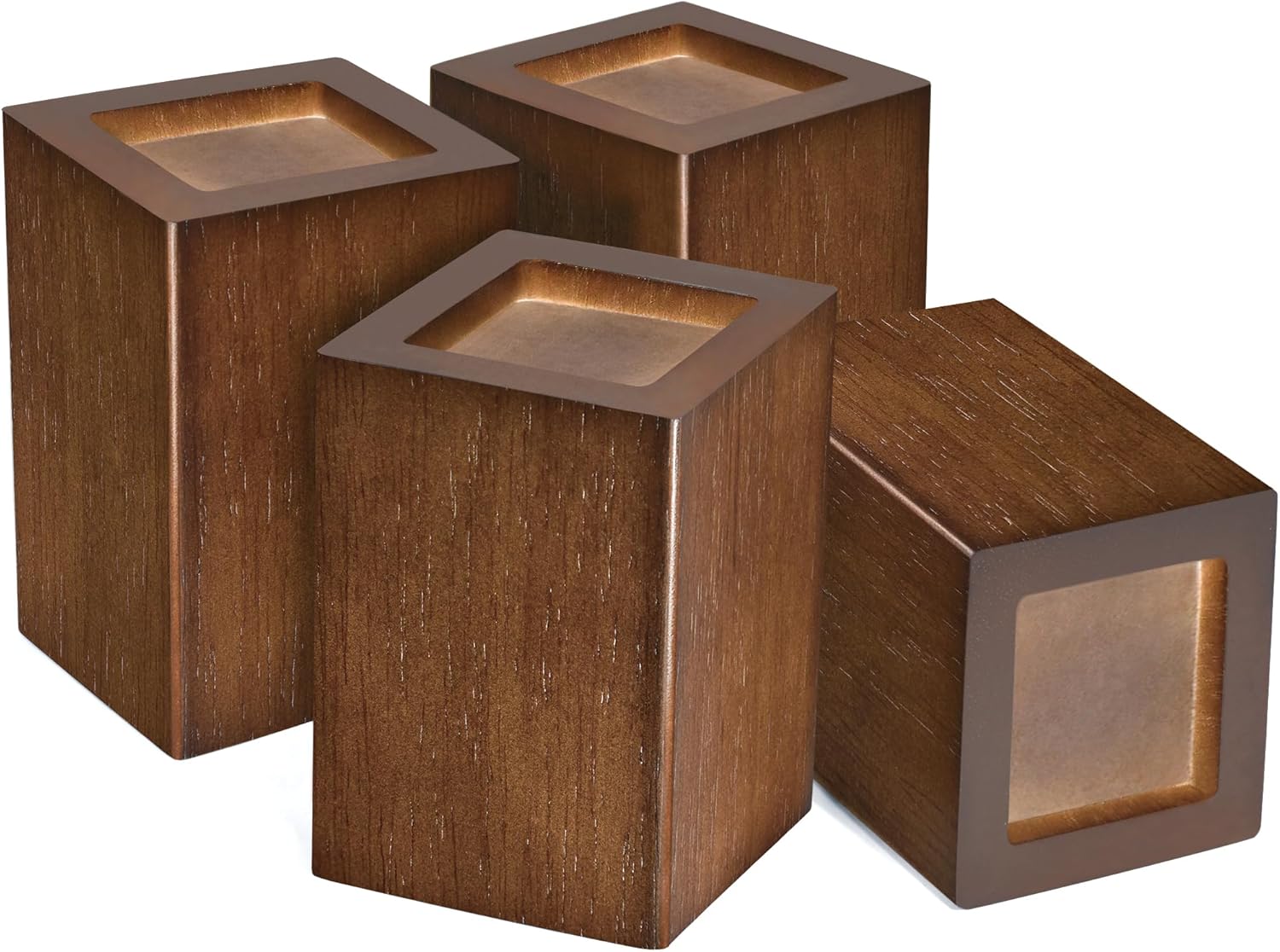 Amazon.com: Sopicoz 4 inch Wood Bed Risers Set of 4, Square Furniture ...