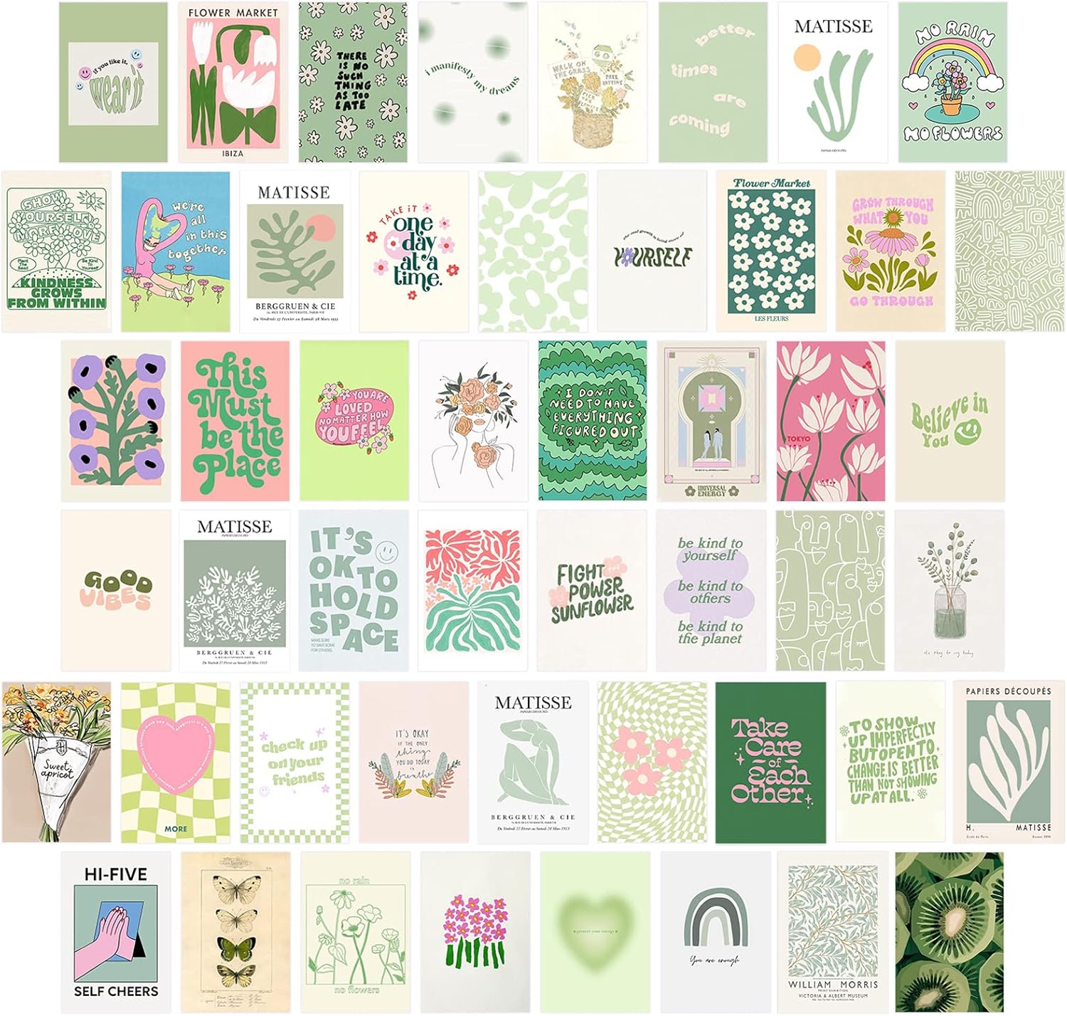 GENSTEUO Saga Green Wall Collage Kit - 50 Aesthetic Nepal | Ubuy