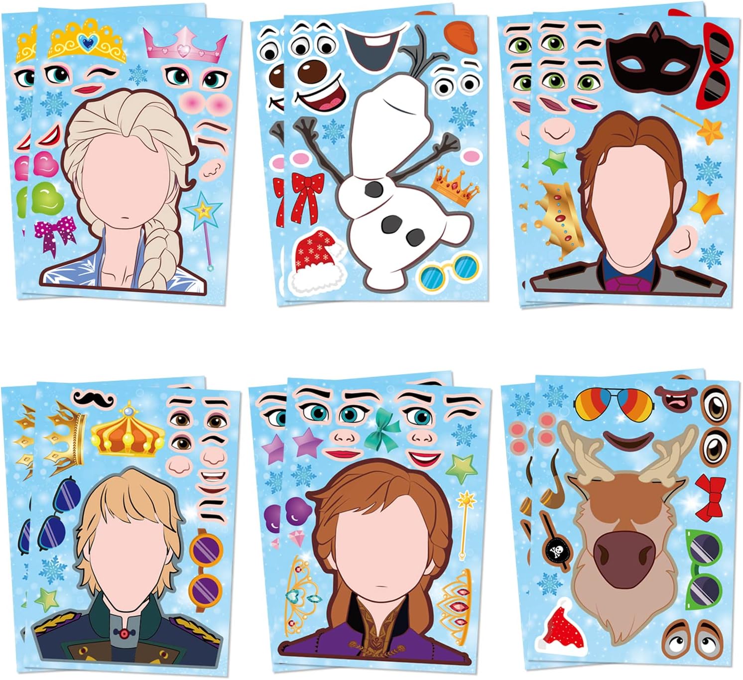 Amazon.com: 36Pcs Make Your Own Frozen Toys Stickers Sheet,Frozen ...