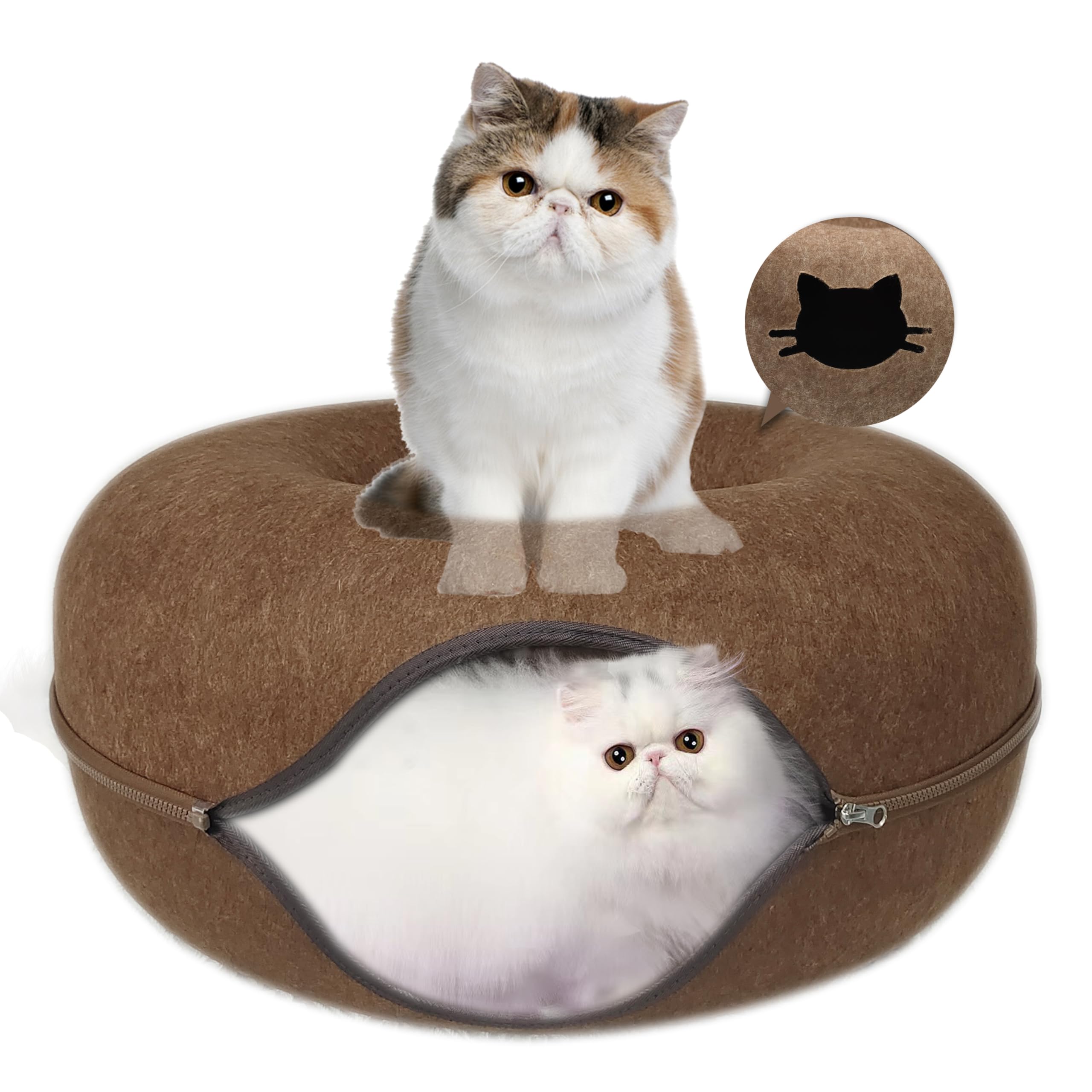 Snapklik.com : Donut Cat Tunnel Bed Peekaboo Cat Cave For Large Cats Up ...