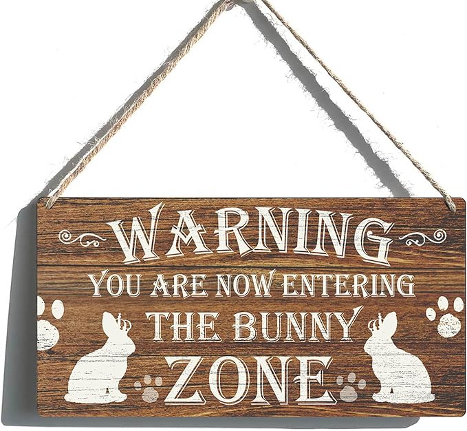 Amazon.com: Easter Bunny Decor Sign Rabbit Decor Wooden Bunny Rabbit ...