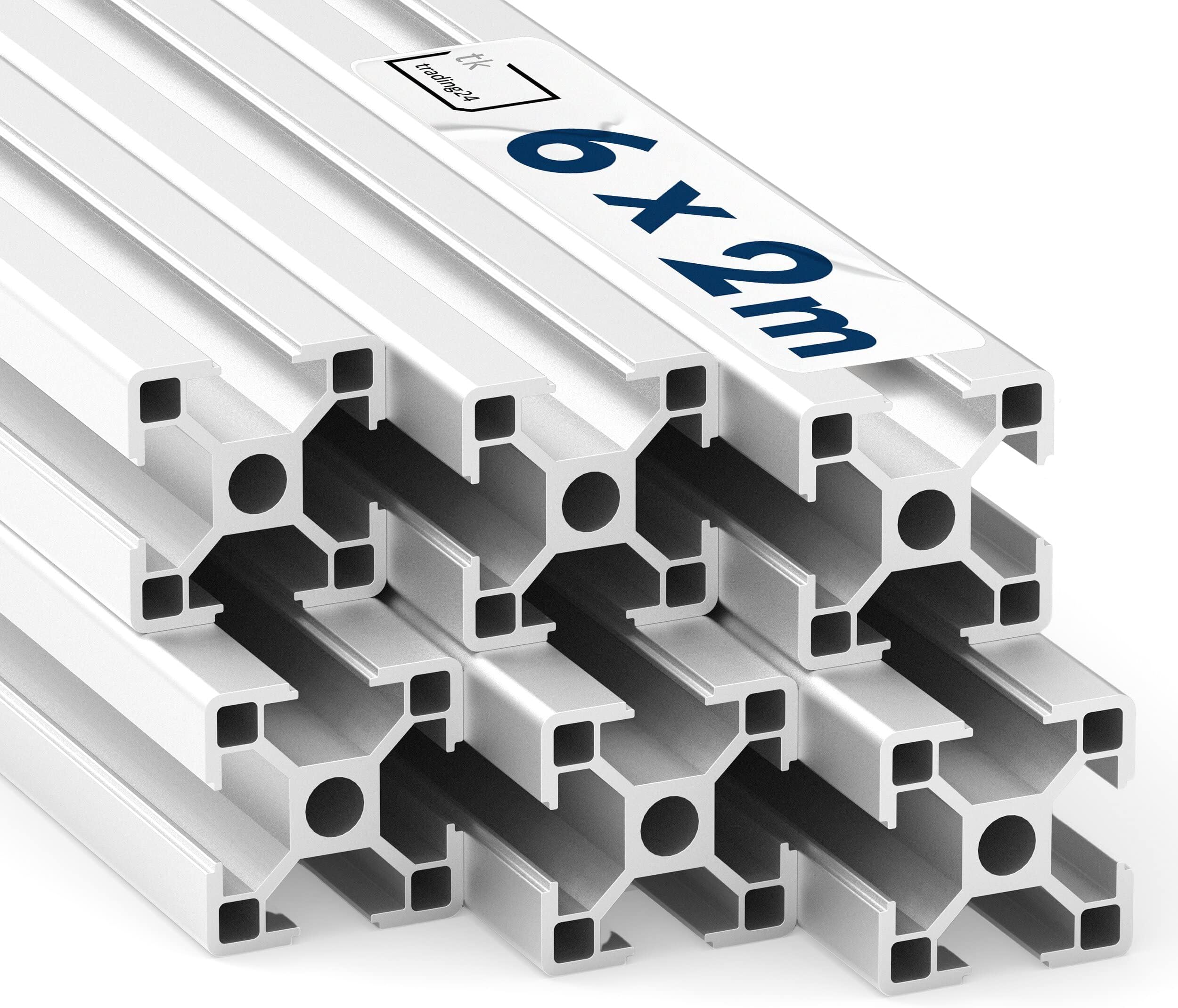 tktrading24 Alu Profil 6 Stück 20x20mm 2m System-, Montage ...