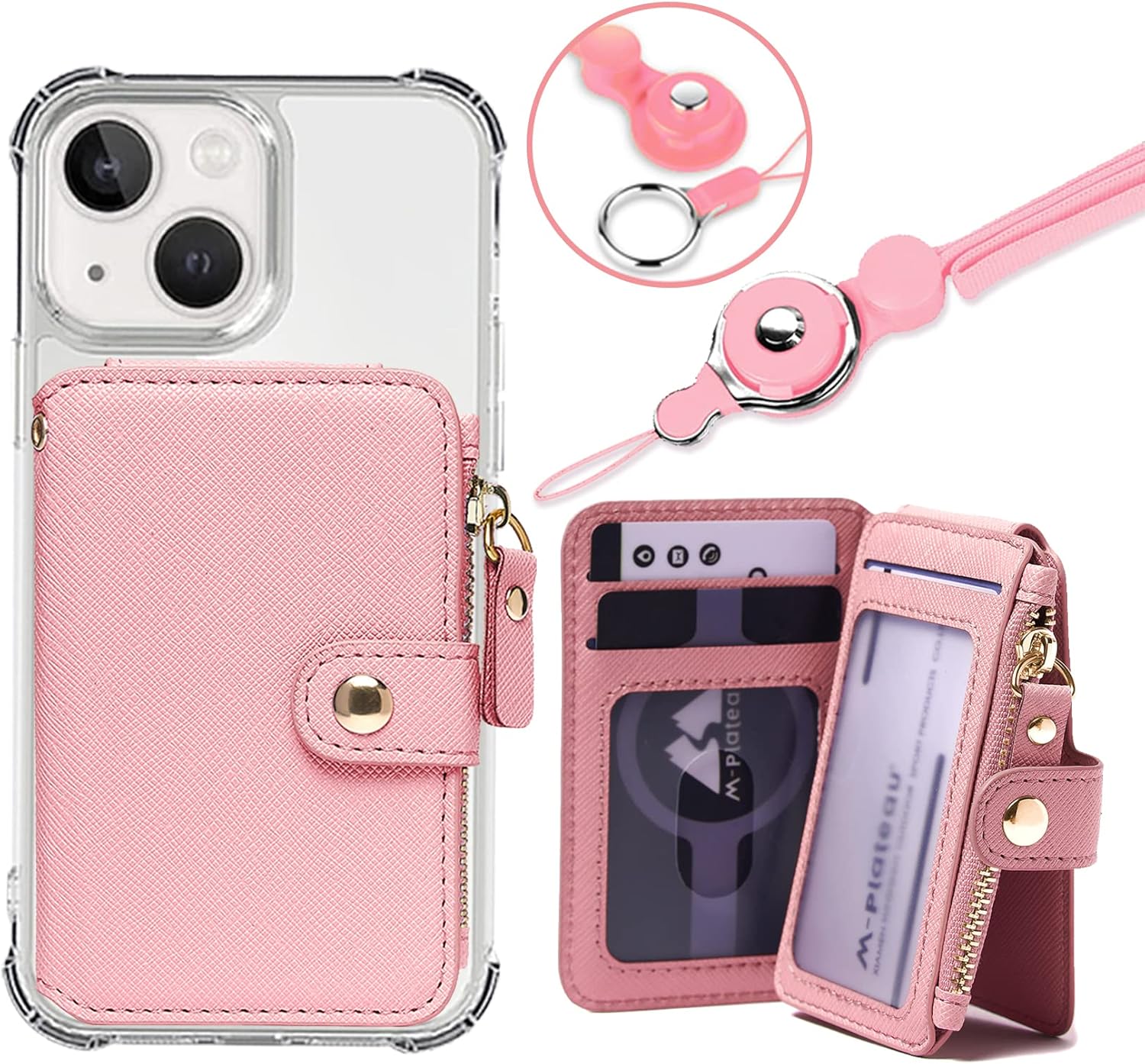 Amazon.com: Phone Wallet Stick On,M-Plateau PU Leather Card Holder with ...