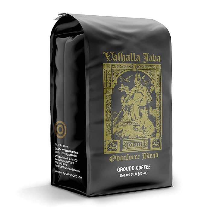 Buy Death Wish Coffee Valhalla Java Dark Roast Grounds - The World's ...