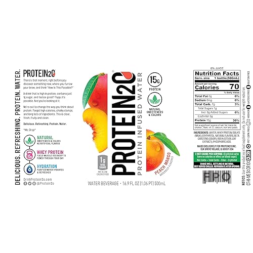 Snapklik.com : Protein2o 15g Whey Protein Infused Water, Peach Mango, 16.9 Oz Bottle