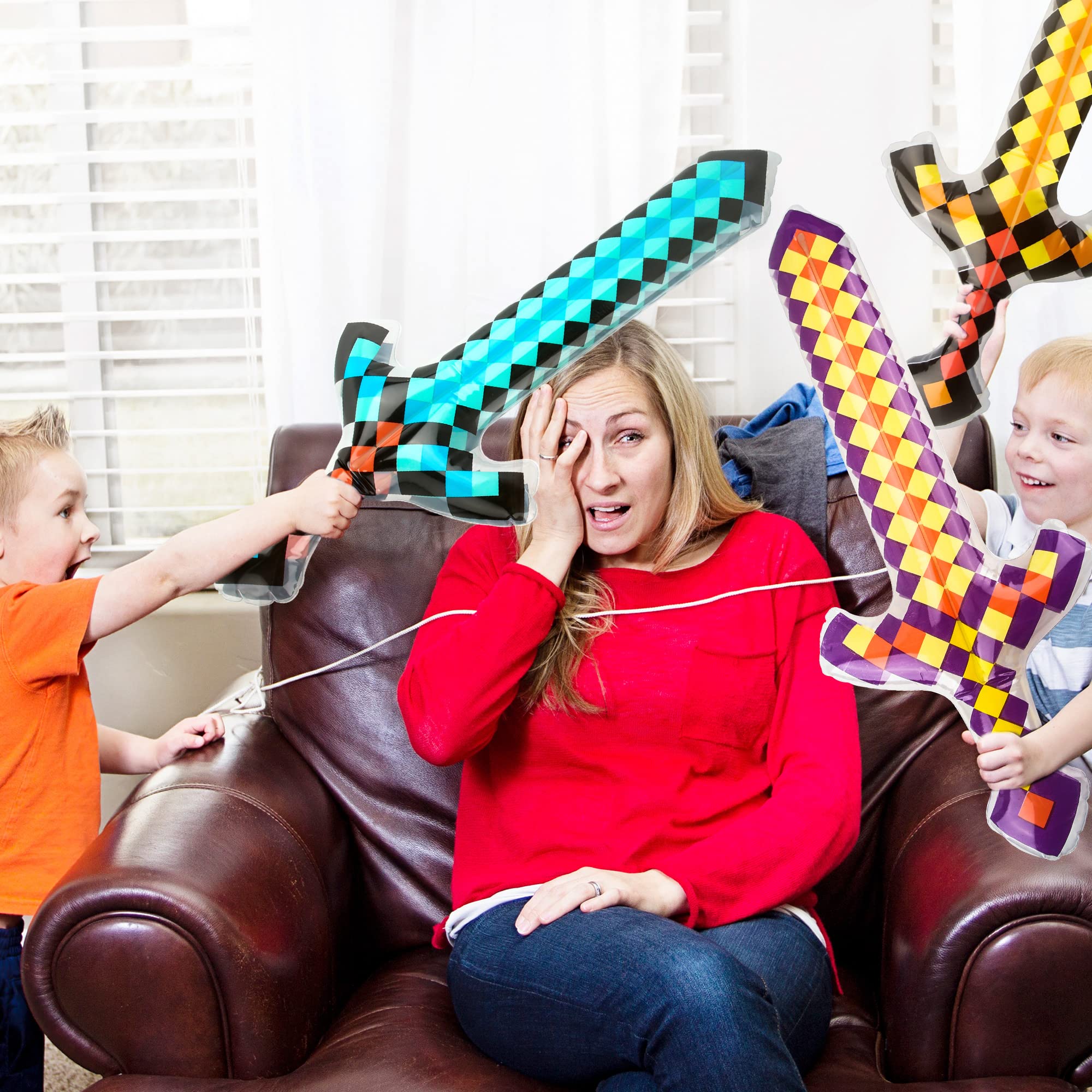 Snapklik.com : Cagemoga 20 Pcs Inflatable Pixel Craft Swords Blow Up ...