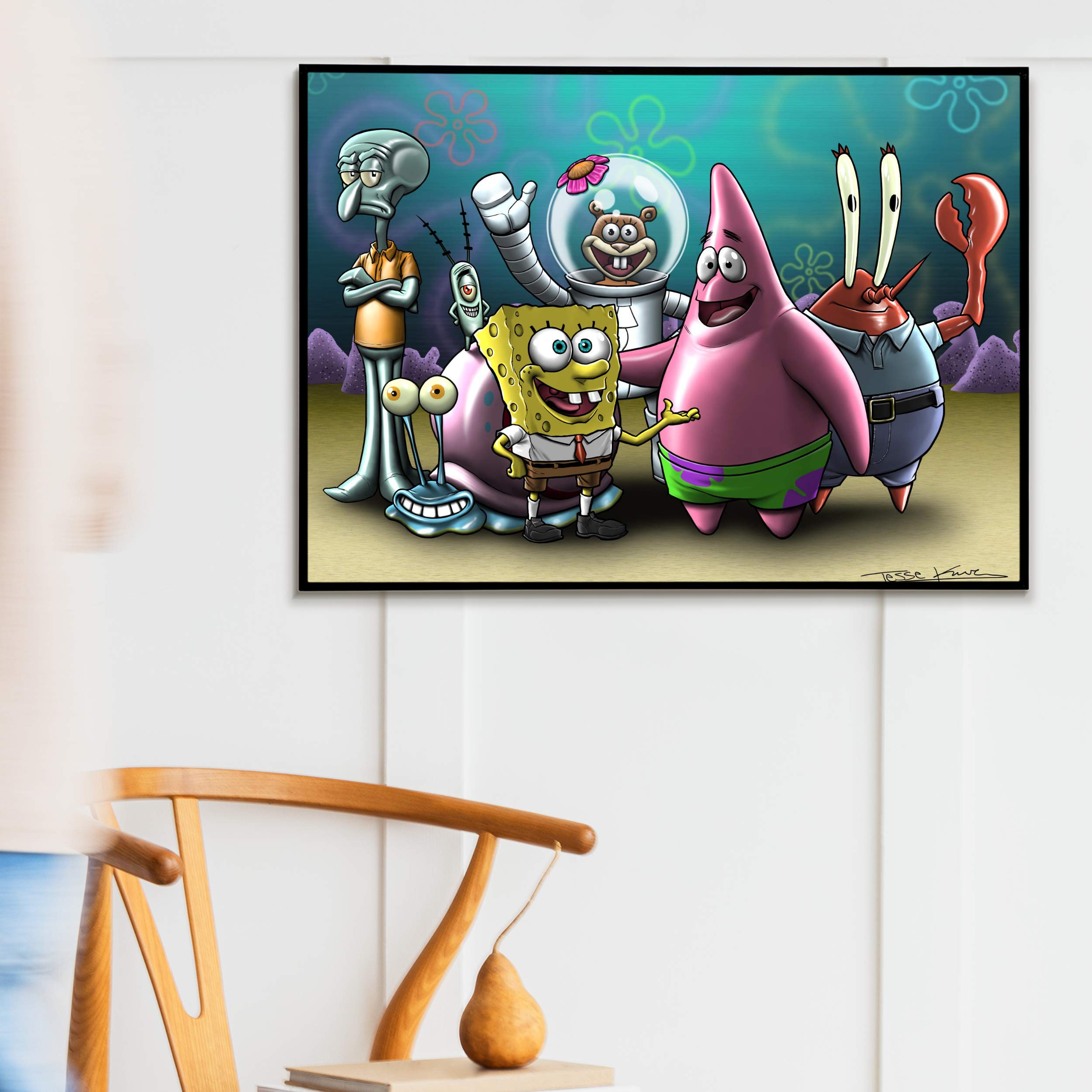 Buy Cartoon print: Pearl, Plankton, Karen, Sandy, Mr. Krabs, SpongeBob ...