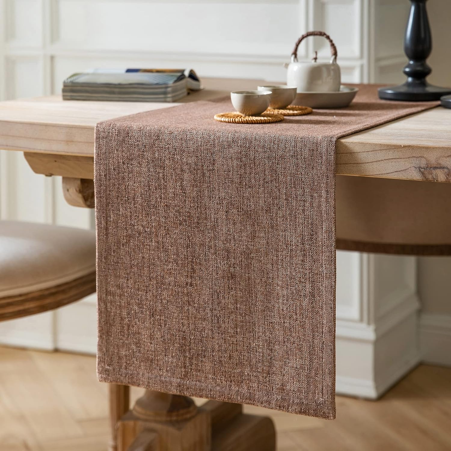 Amazon.com: ZeeMart Burlap Style Farmhouse Table Runners 36 Inches Long ...