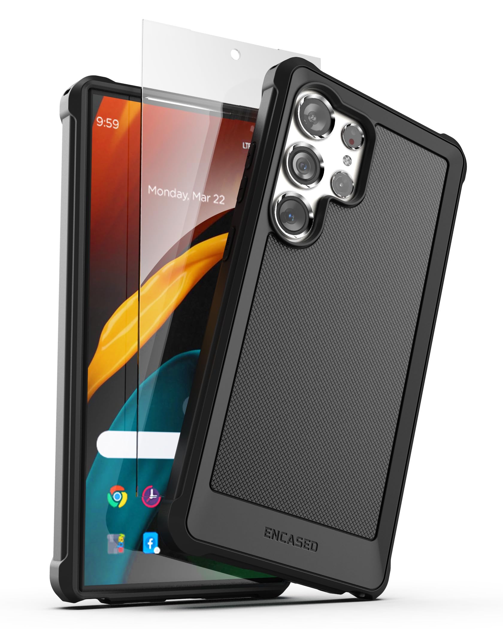 Amazon.com: ENCASED Falcon Designed for Samsung Galaxy S24 Ultra Case with Tempered Glass Screen ...