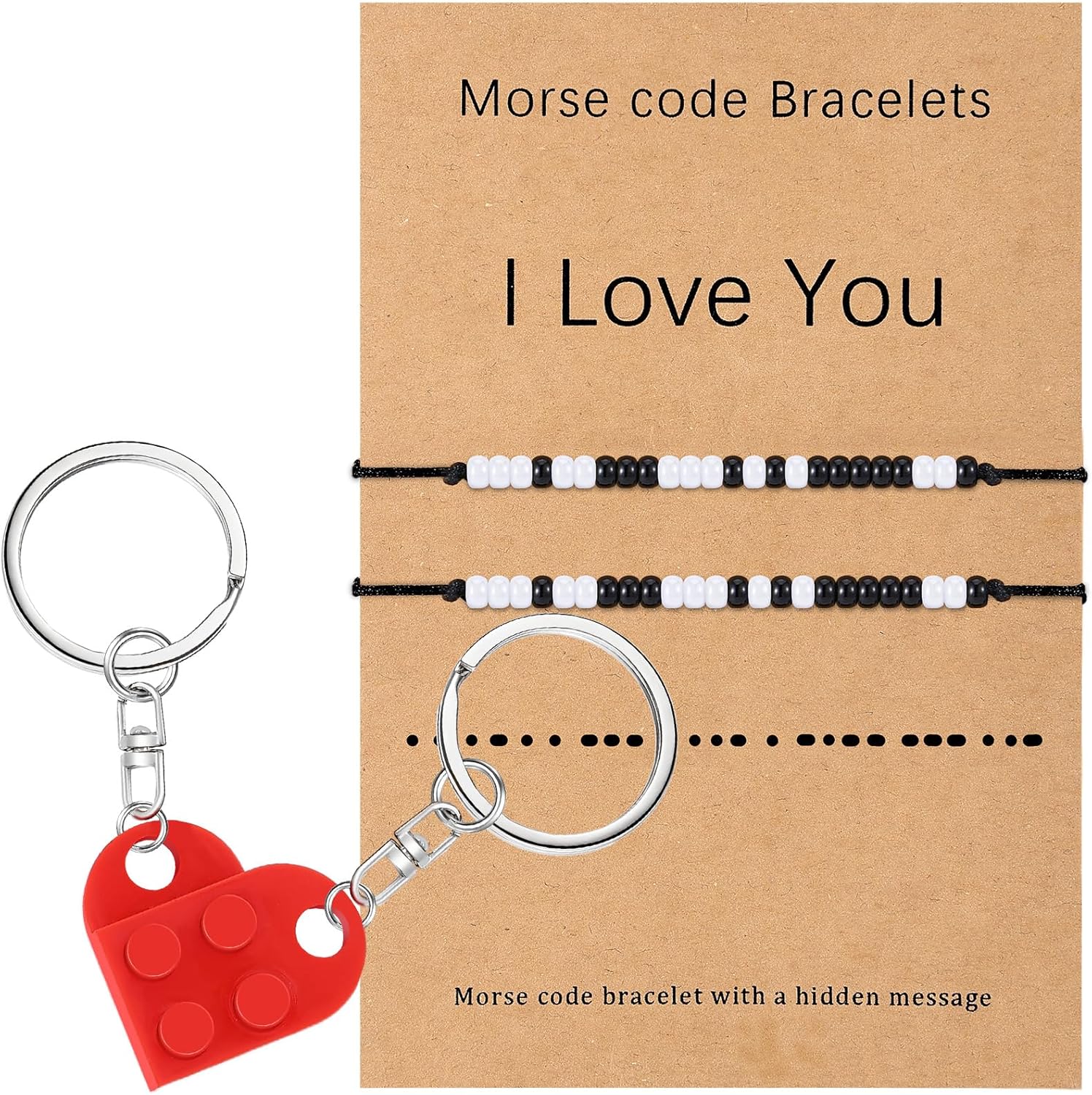 Amazon.com: Booson Couples Matching Stuff Gifts I Love You Morse Code ...
