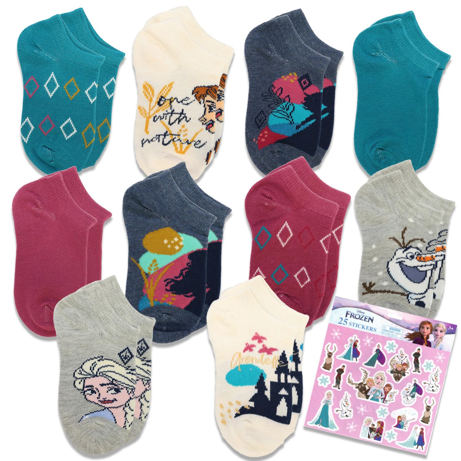 Amazon.com: Frozen Sock Set - Bundle with 10 Pairs of Elsa and Anna ...