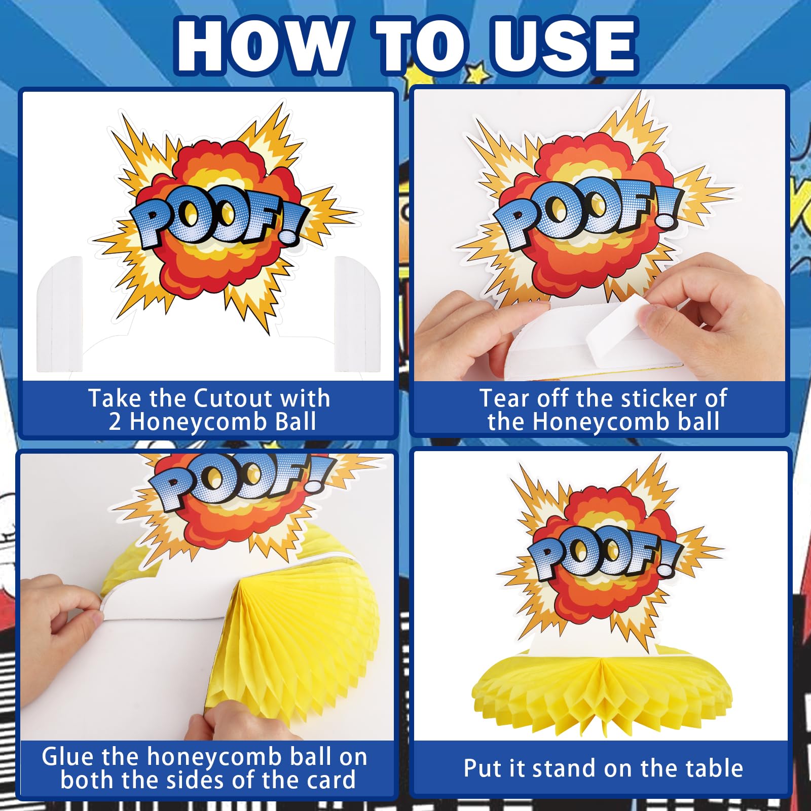 Snapklik.com : 12 Pcs Superhero Honeycomb Centerpieces Spiderman Party ...