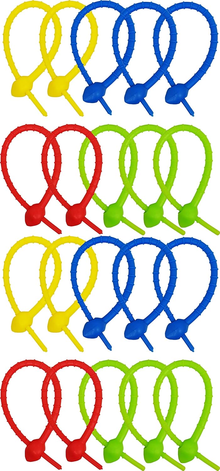 Amazon.com: Pack of 20 Reusable Food Grade Cable Ties - Silicone ...