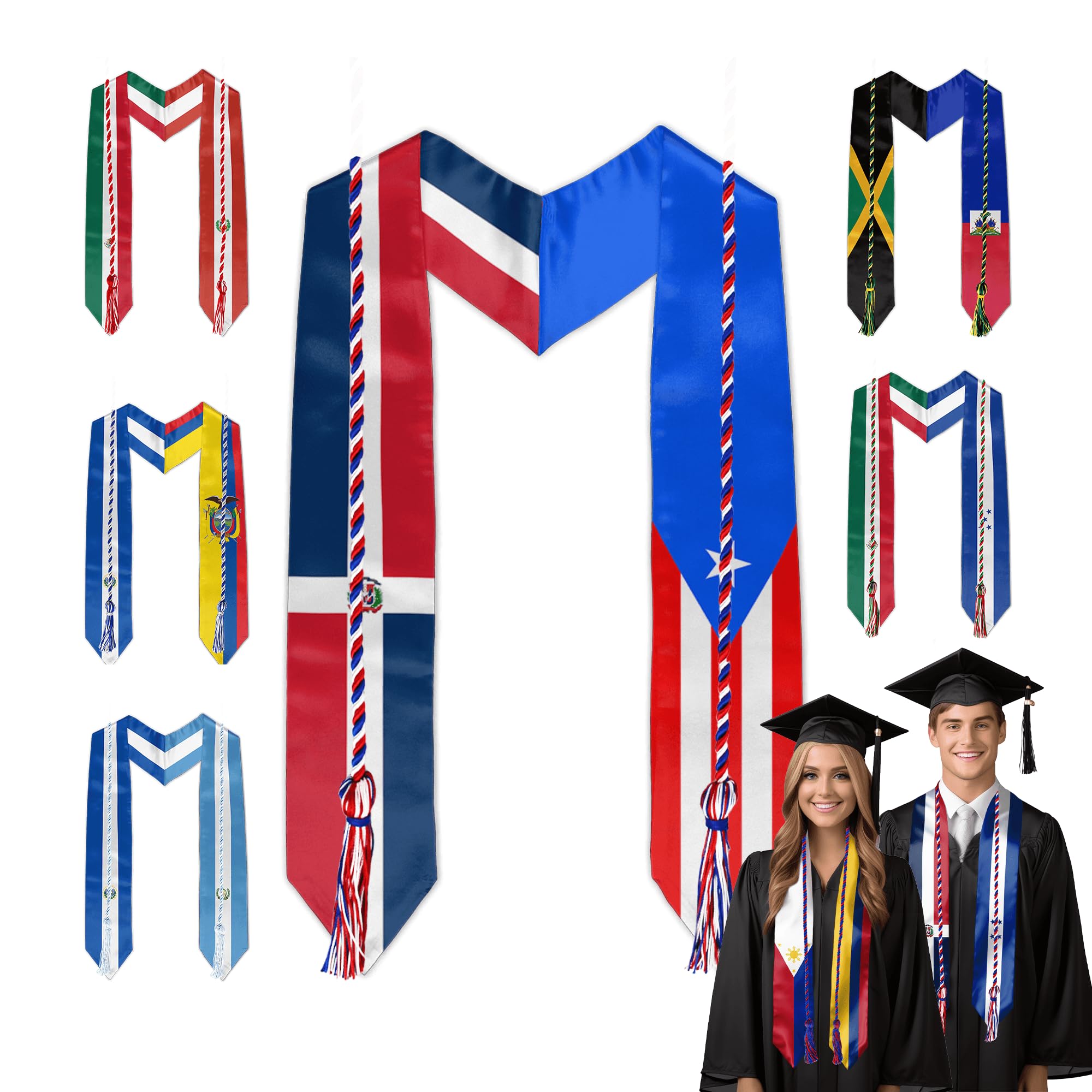 Amazon.com: Civilos Flag Graduation Stole and Honor Cord customized ...