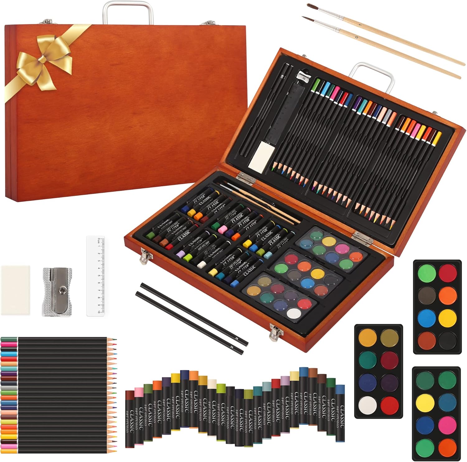 Amazon.com: Belleur 79 Piece Deluxe Art Set in Wooden Case, Creativity ...