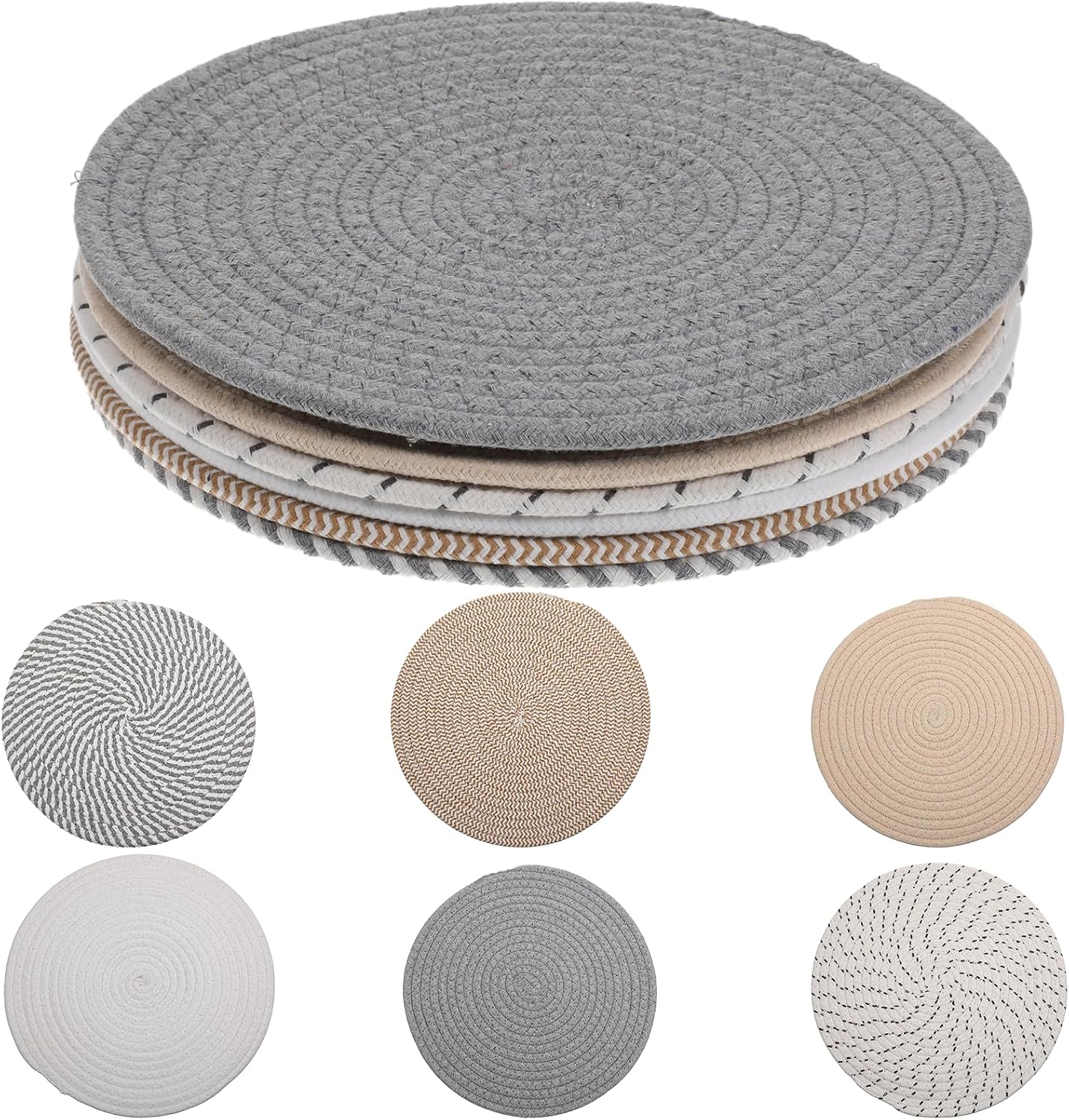 Amazon.com: 6 Pcs 10-inch Trivets for Hot Dishes, Pot Holders for Table ...