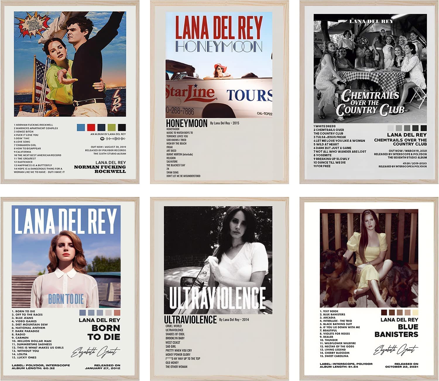 HENCT ART Lana Poster Dél Réy Album Cover Signed Limited Posters Print ...