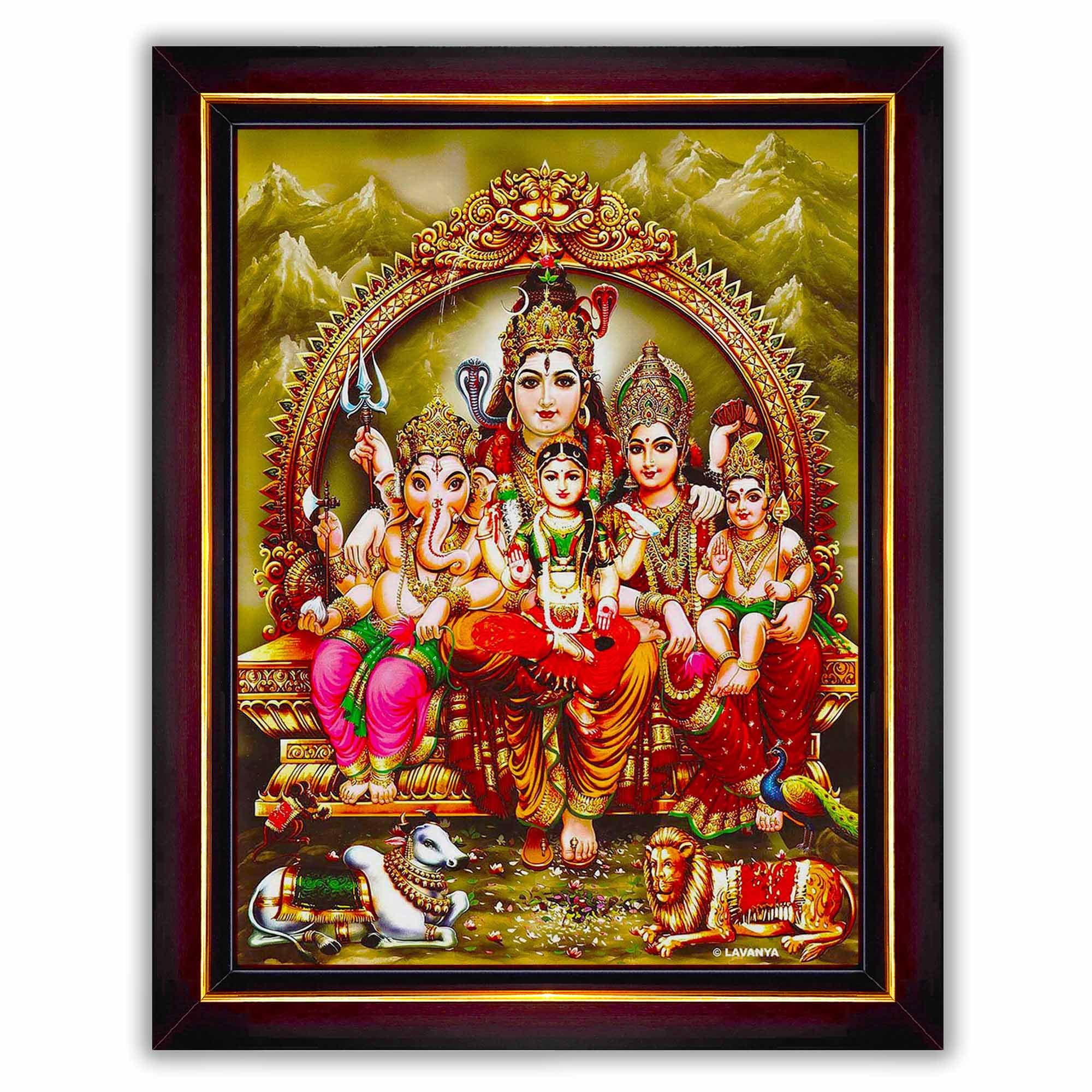 Buy Pavan Photo Laminations Shiv Parivar Family Siva Parvati Lord Shiva ...