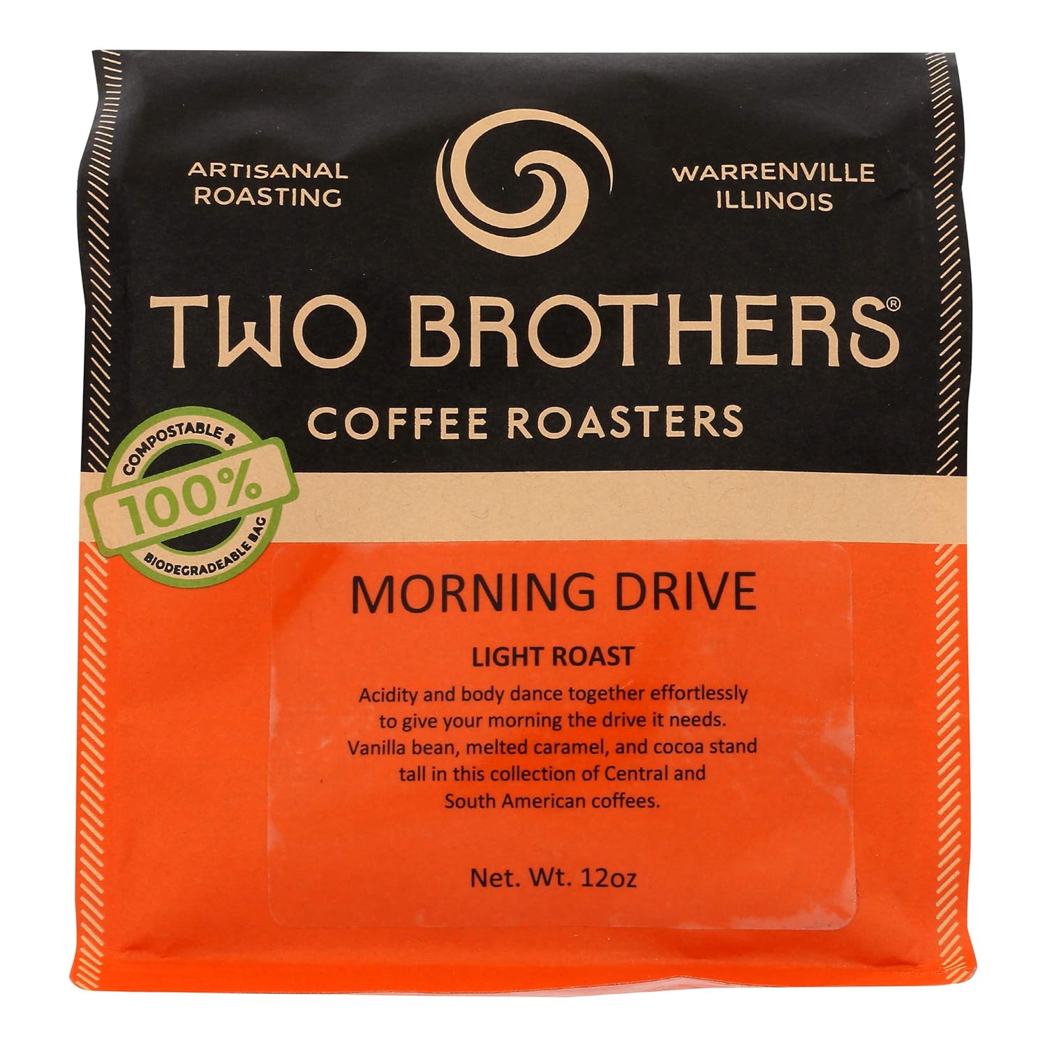 Amazon.com : TWO BROTHERS Morning Drive Light Roast Coffee, 12 OZ ...