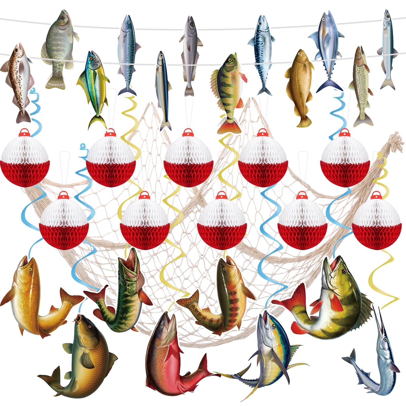 Amazon.com: Gone Fishing Party Decorations Fish Decorations Fishing ...