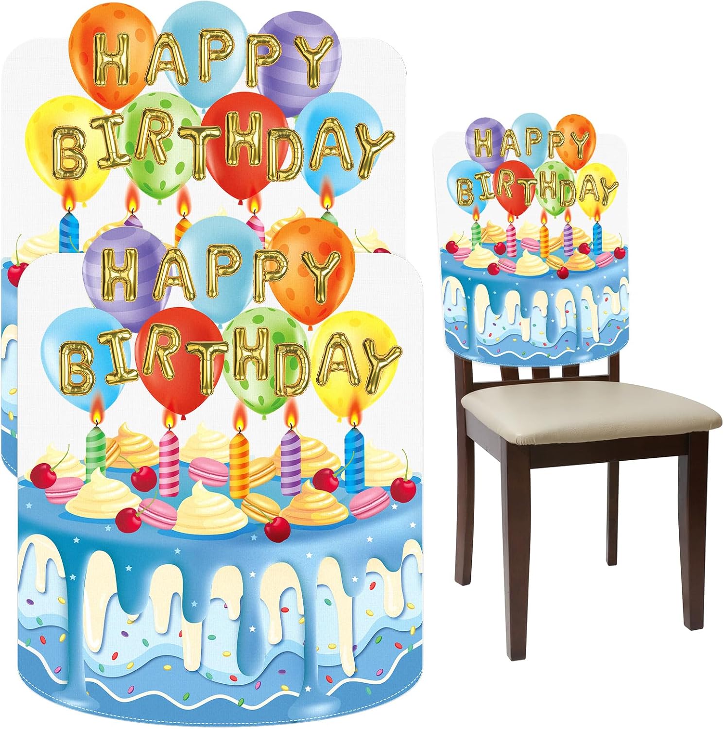 Amazon.com: FuWeave 2 Pcs Birthday Chair Cover for Classroom Happy ...