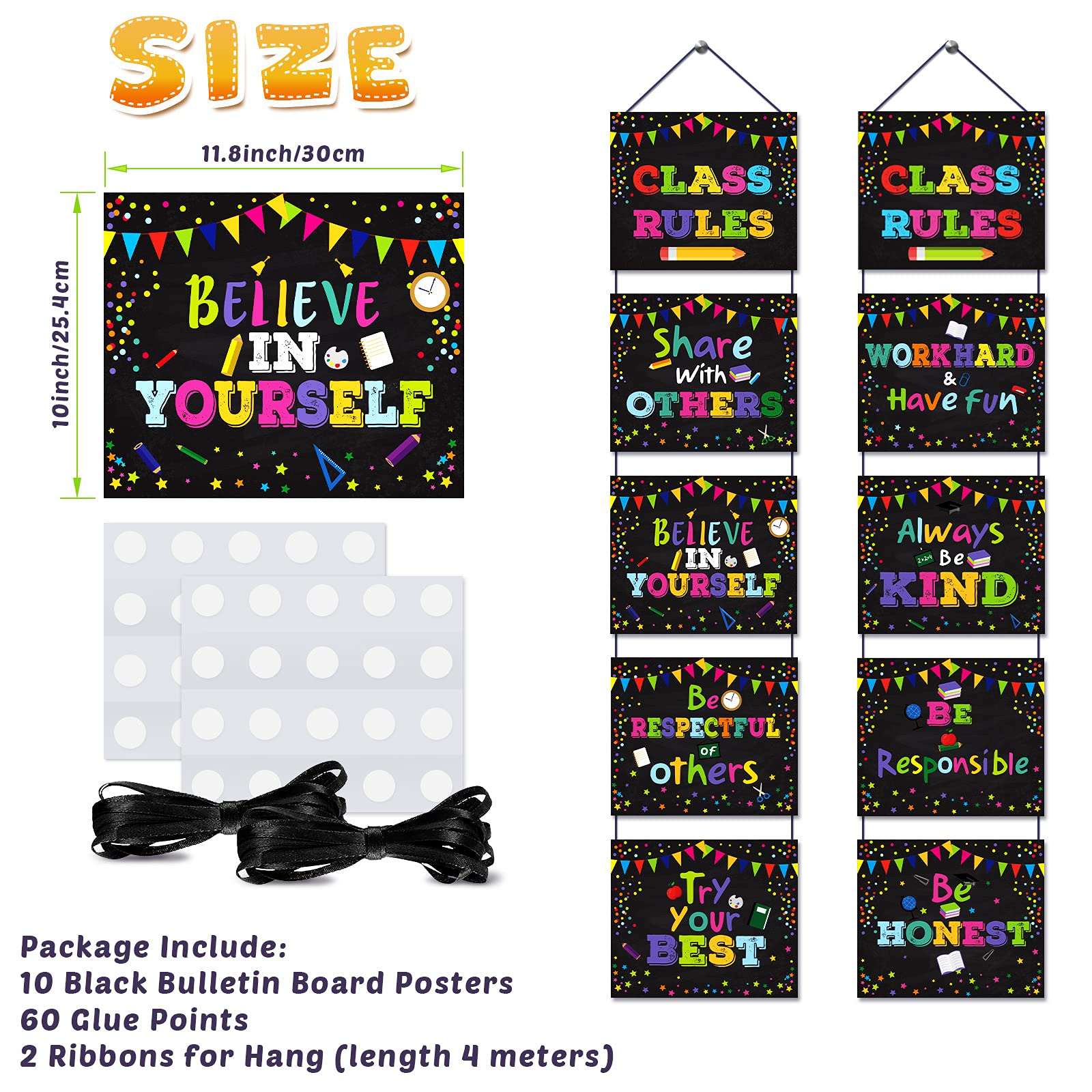 Buy Classroom Rules Posters Classroom Bulletin Board Decorations ...