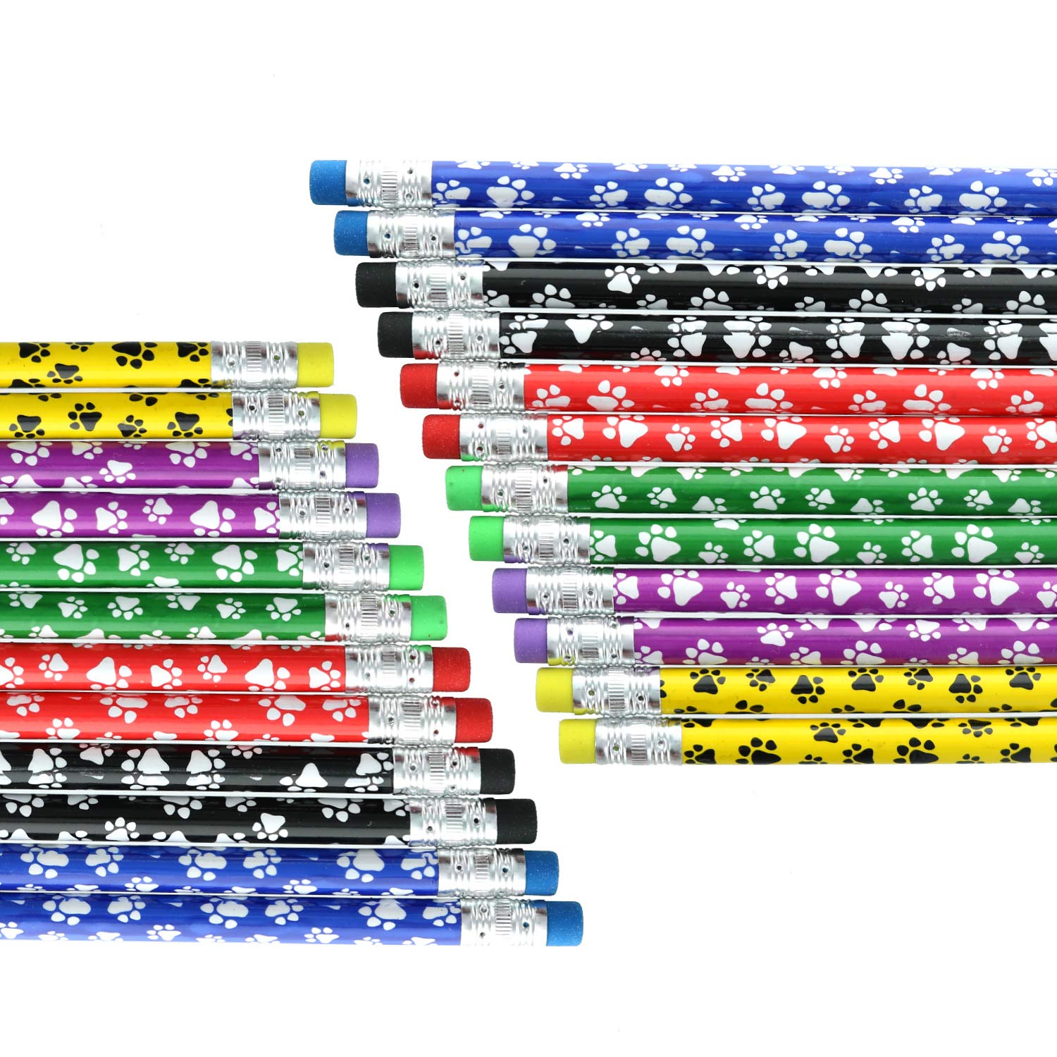 Snapklik.com : GiftExpress 48 Pcs Paw Print Pencils For Kids, Colorful ...