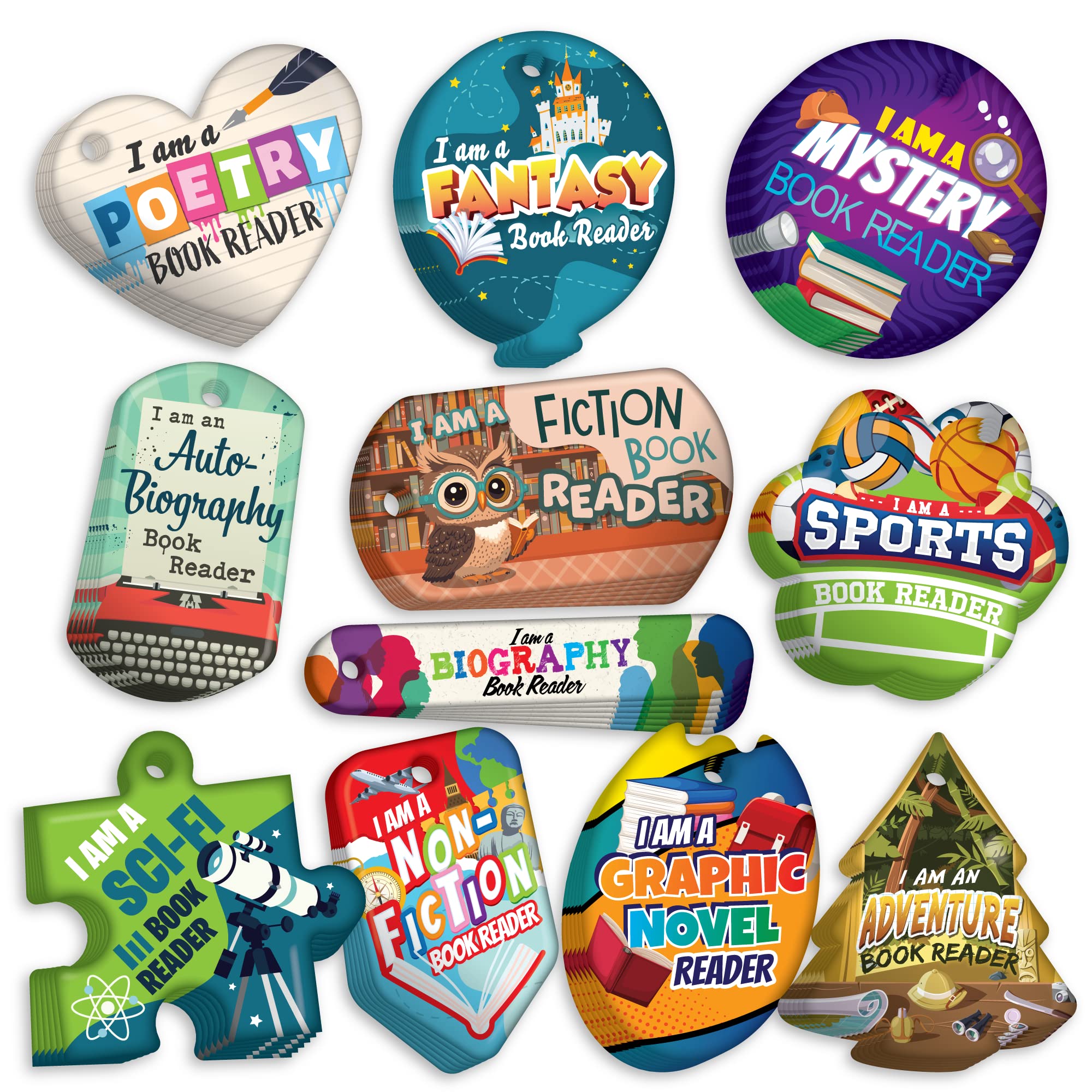 Amazon.com : Get Kids Reading Multiple Genres of Books Brag Tag Reading ...