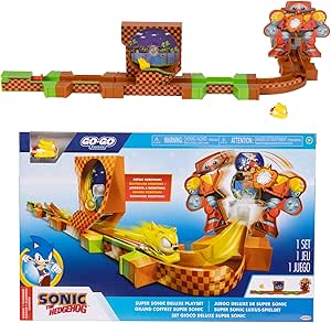 SONIC THE HEDGEHOG Go Go Racers Deluxe Playset con personaggio Super ...